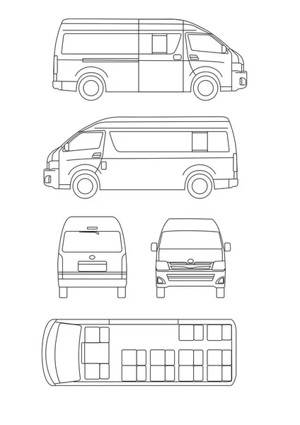 Toyota HiAce H200 LWB Panel Van Vector Drawing, 50% OFF