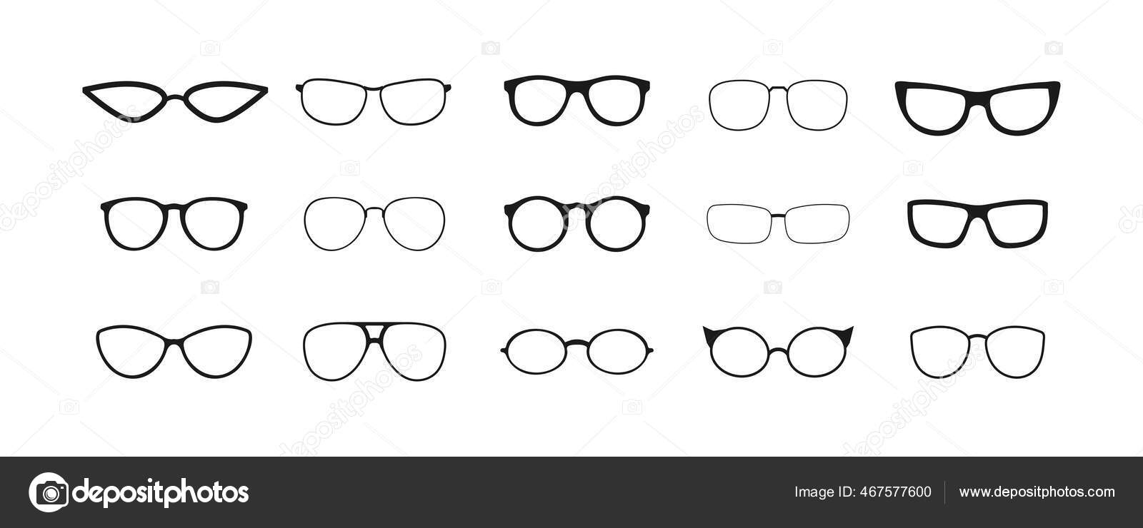 Sunglasses Eyeglasses Vector Collection Isolated White Background ...