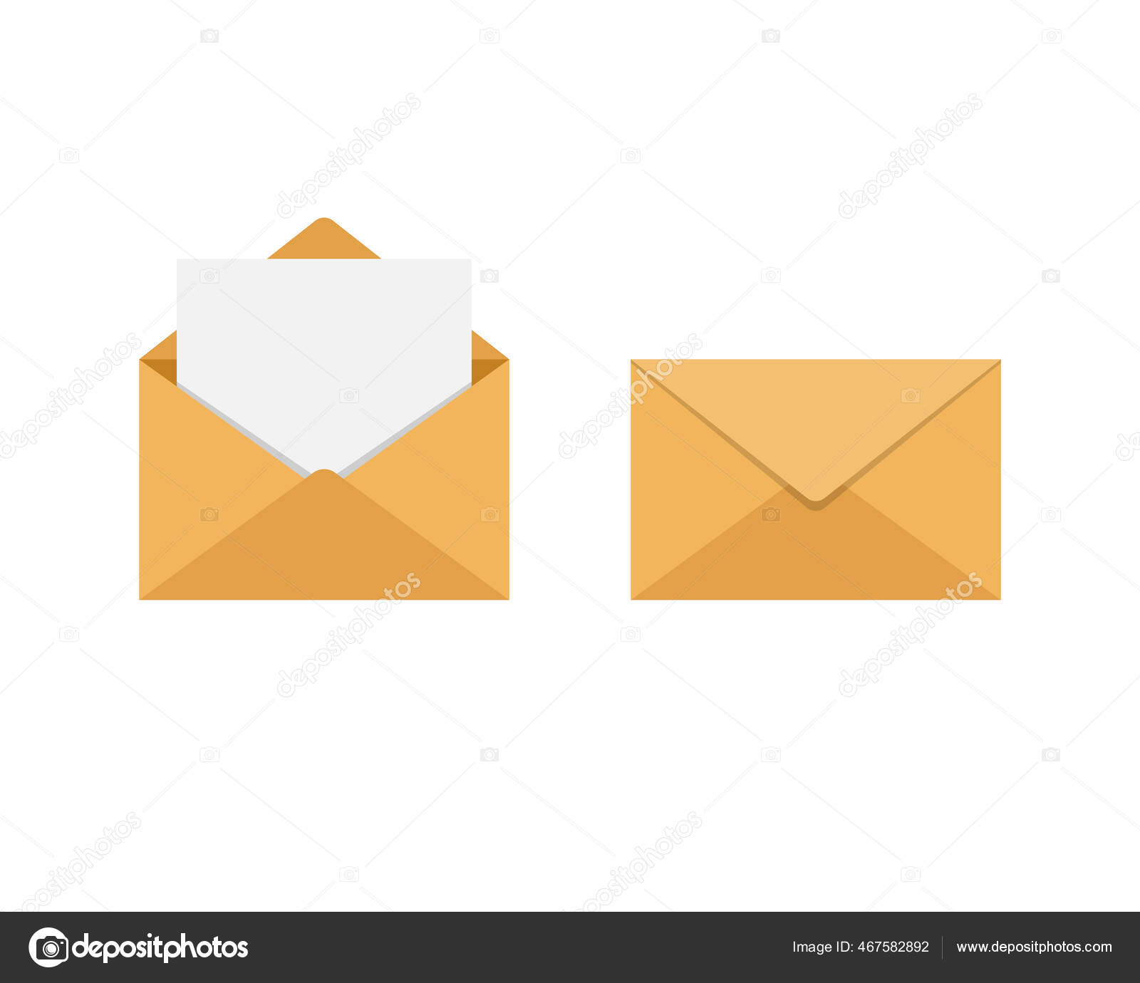 Envelope Aberto Fechado Com Papel Carta Interior Novo Ícone Mensagem ...