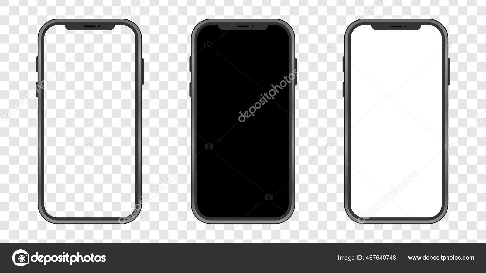 Realistic Smartphone Mockup Modern Mobile Phone Template Isolated ...