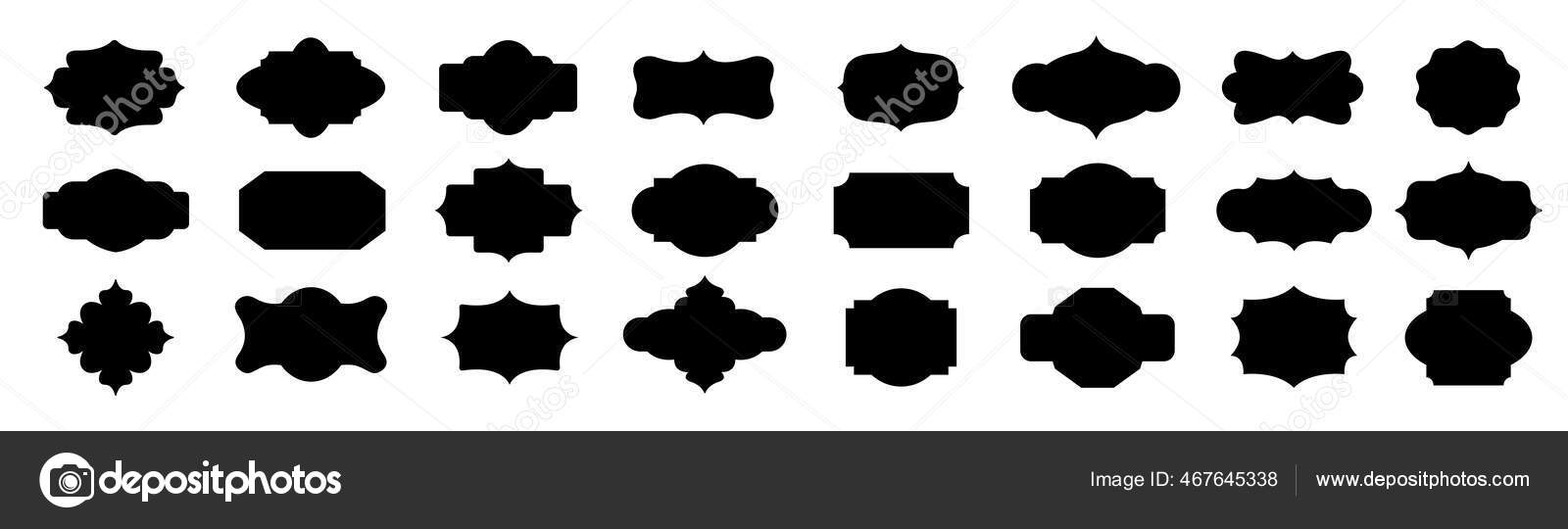 Marcos Etiquetas Vintage Aislado Sobre Blanco Formas Para Diseño Vector ...