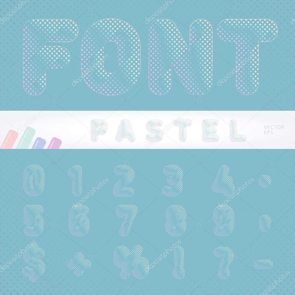 Pastel numbers. Gentle and attractive design for all backgrounds with ...