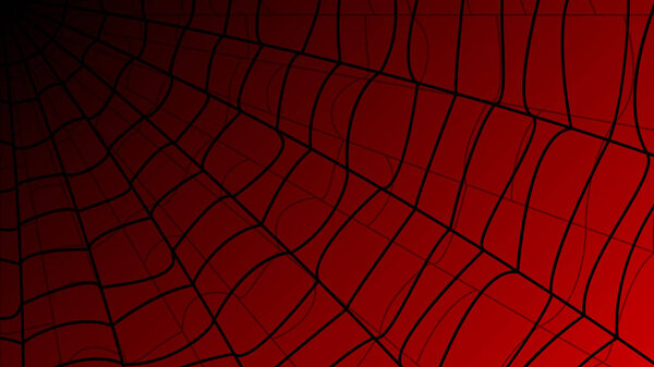 Vector illustration of spider-man web background image on red ...