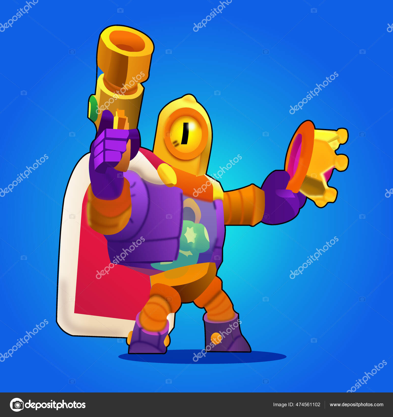 Brawl Stars Rico Character Stock Vector by ©YuriiKatrych 474561102