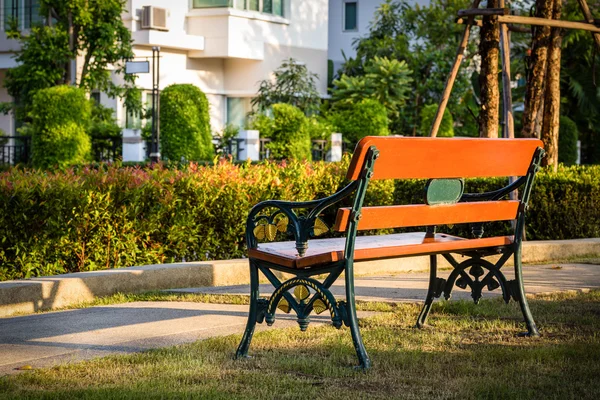 Back View of Bench in Park - Stock Image - Everypixel