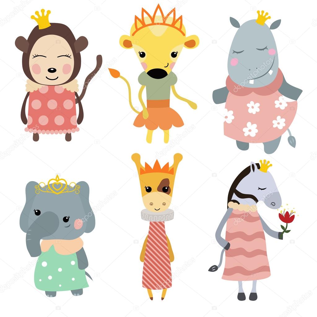 Set of Princess animals. Stock Vector Image by ©NinaMunha #121397284