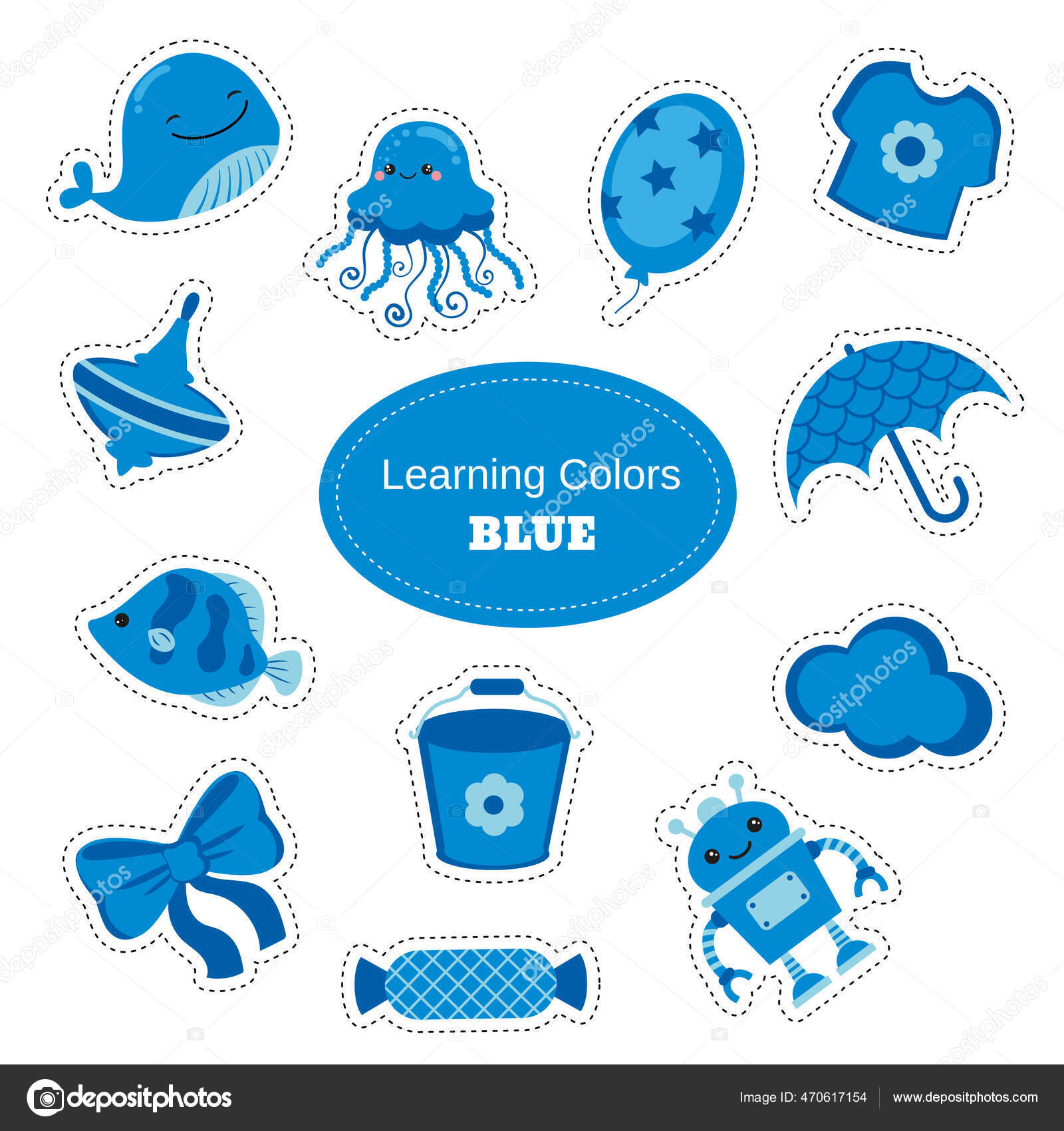 Des Objets Bleus Apprendre Les Couleurs Feuille Travail Couleur ...