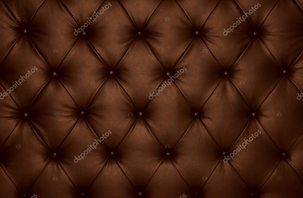 Brown capitone checkered treinador decoração de couro — Foto ...