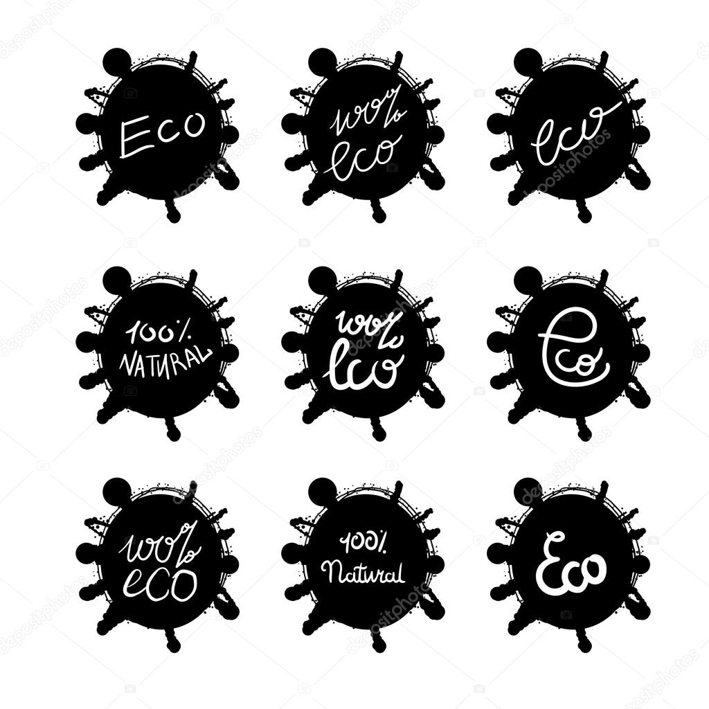 Eco Natural Lettering Stock Vector Image by ©barsrsind #109737254