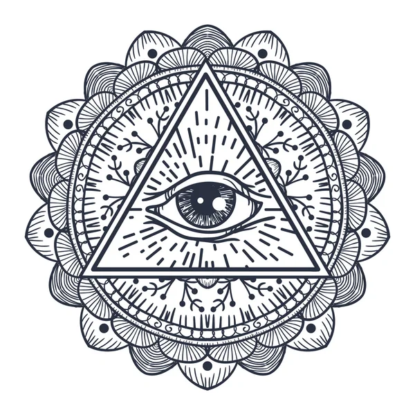 Triangle composition with sacred geometry eye. — Stock Vector © Katja87 ...