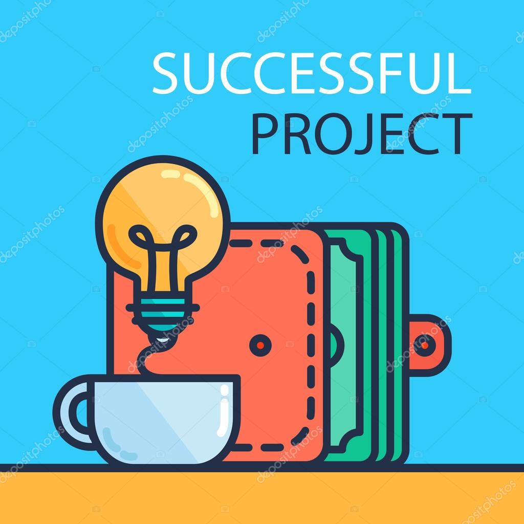 Successful Project Banner Stock Vector Image by ©barsrsind #121202938