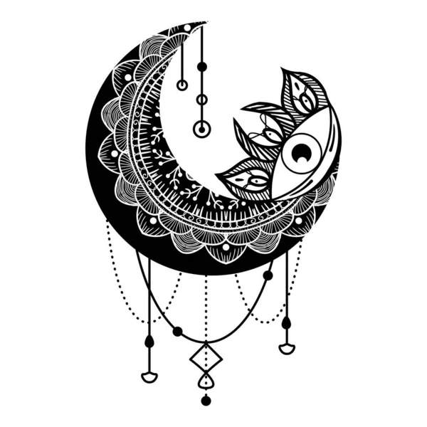 Dibujo luna tattoo imágenes de stock de arte vectorial | Depositphotos