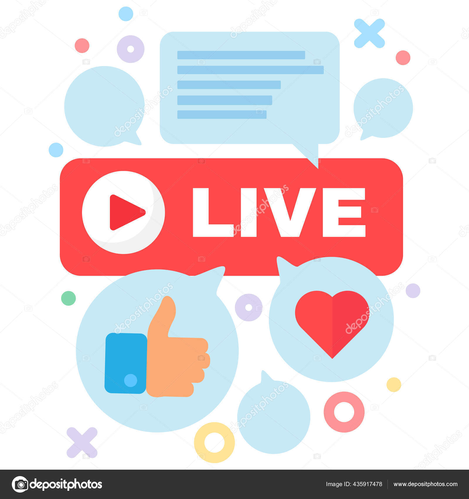 Live Stream Communication Concept Icon Chat Online Comment Box Idea ...