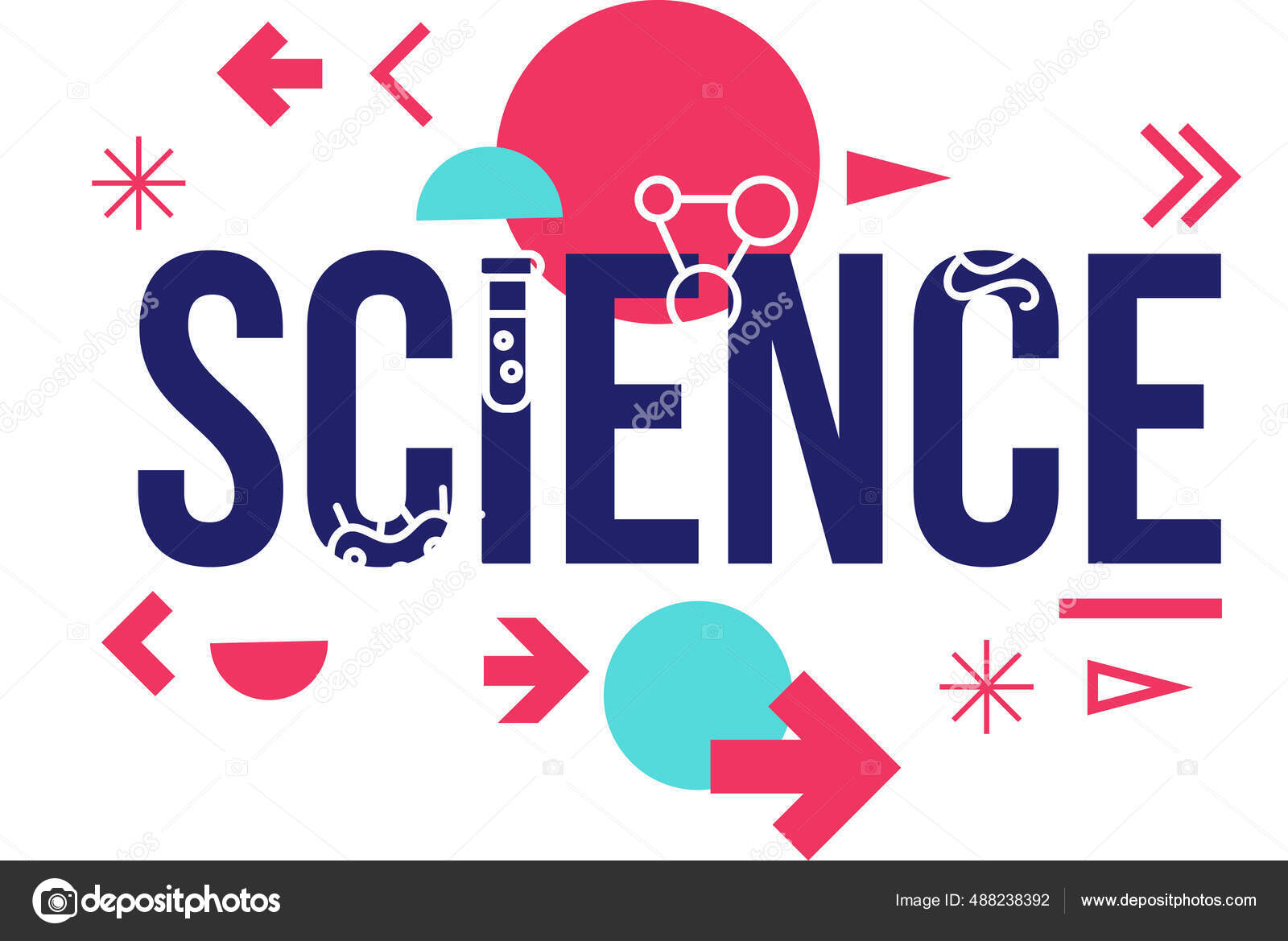 Science Research Vector Banner Laboratory Equipment Flask Magnifier ...