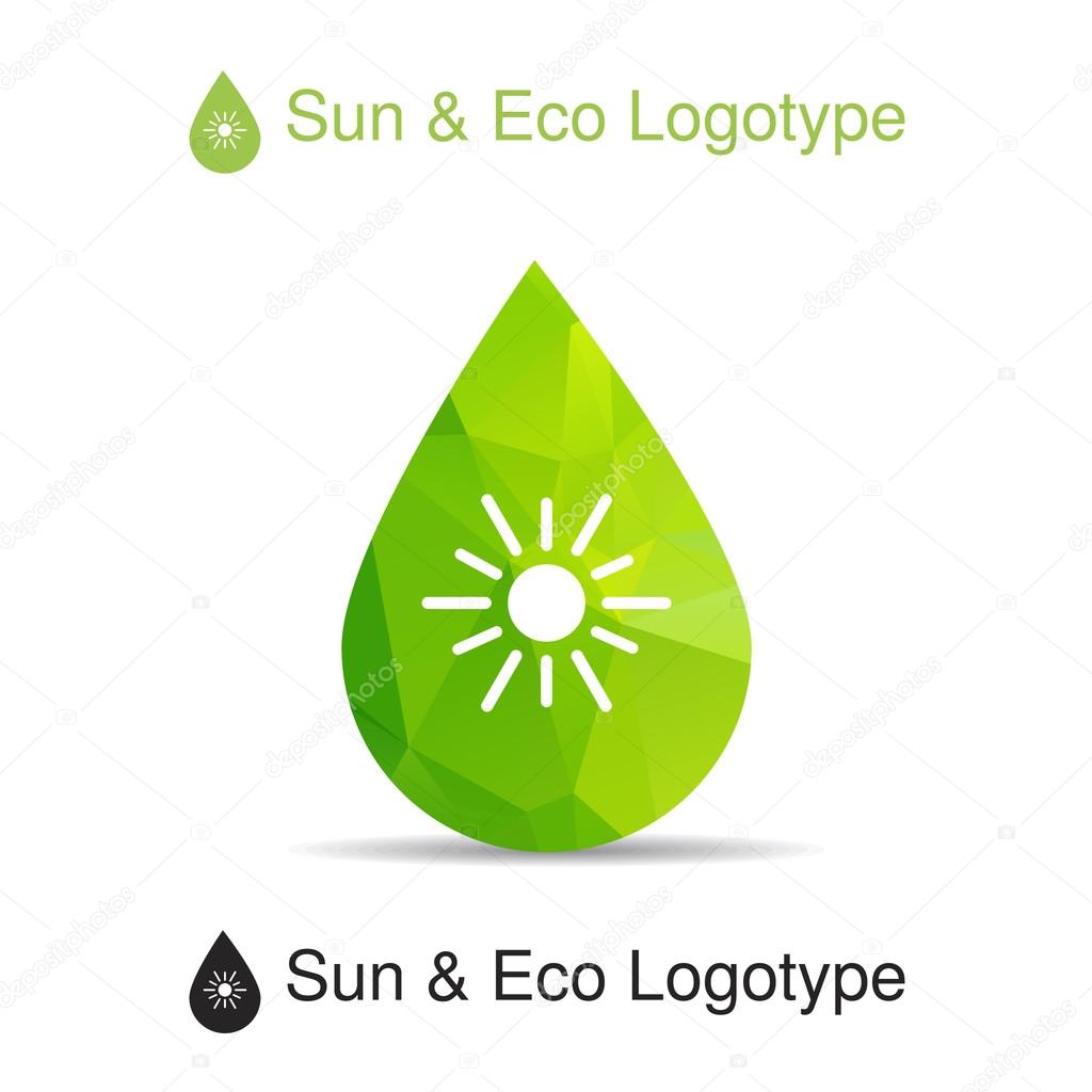 Nature symbol: sun in drop Stock Vector Image by ©barsrsind #75536957