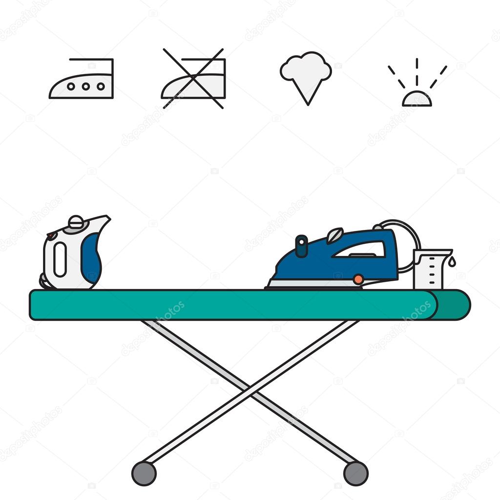 Isolated steam iron icon and beaker Stock Vector Image by ©barsrsind ...