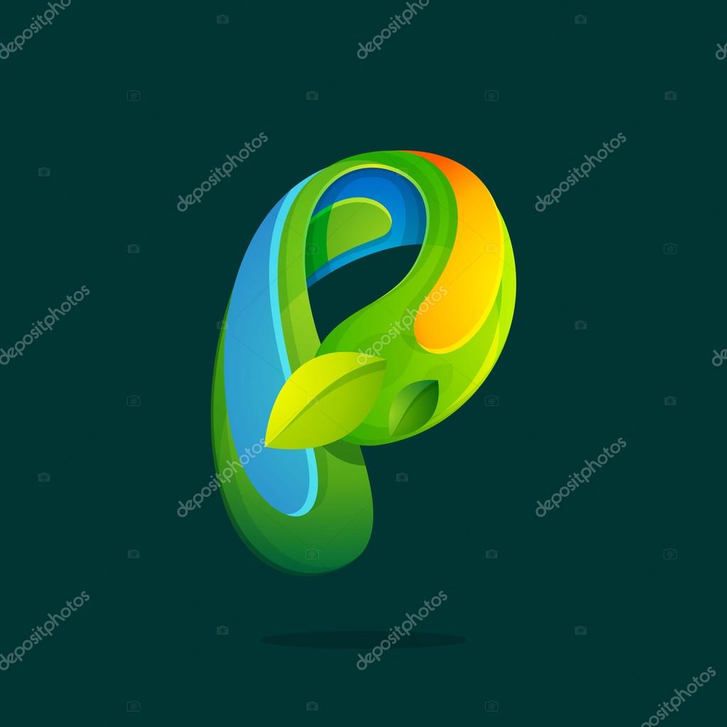 P letter with green leaves eco logo. Stock Vector by ©kaer_dstock 100888306