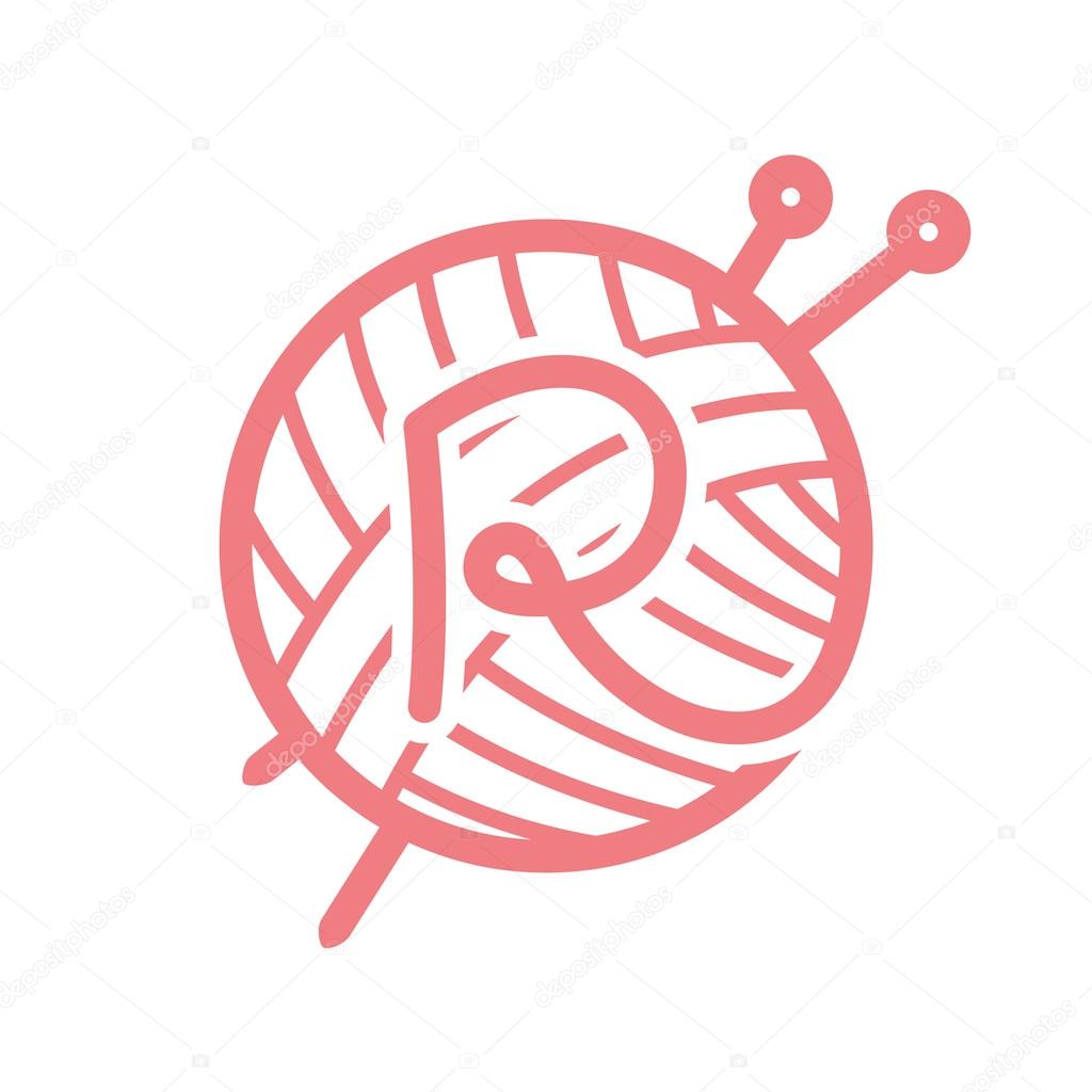Yarn Font Knitting Needle Logo