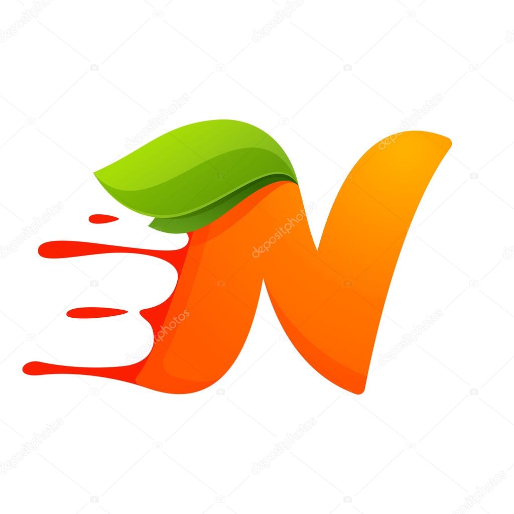 Orange Letter N