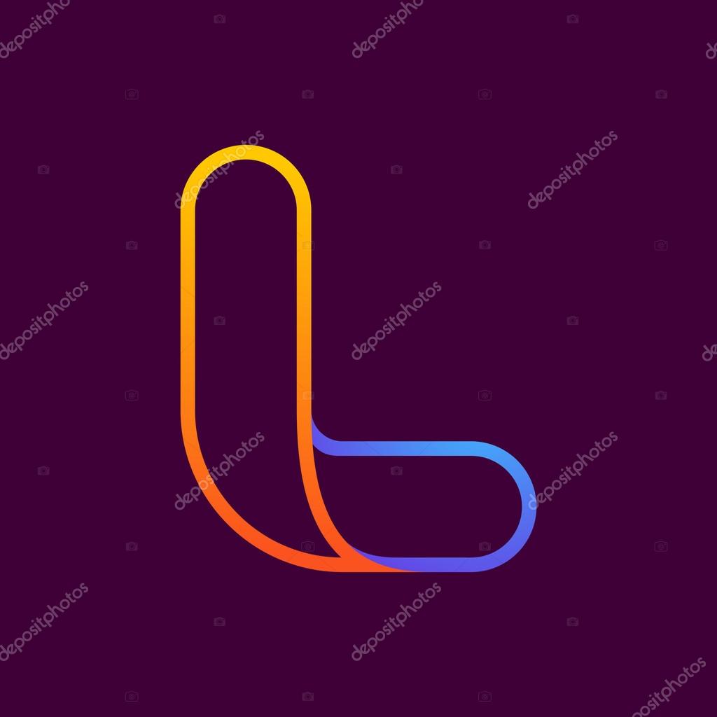 L letter one line neon colorful logo. Stock Vector Image by ©kaer ...
