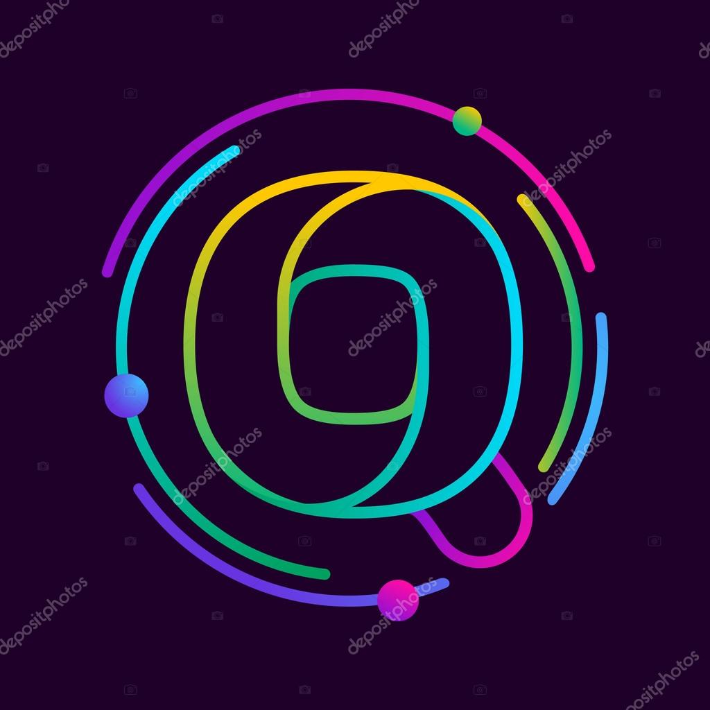 Q letter with atoms orbits. Stock Vector Image by ©kaer_dstock #109500064