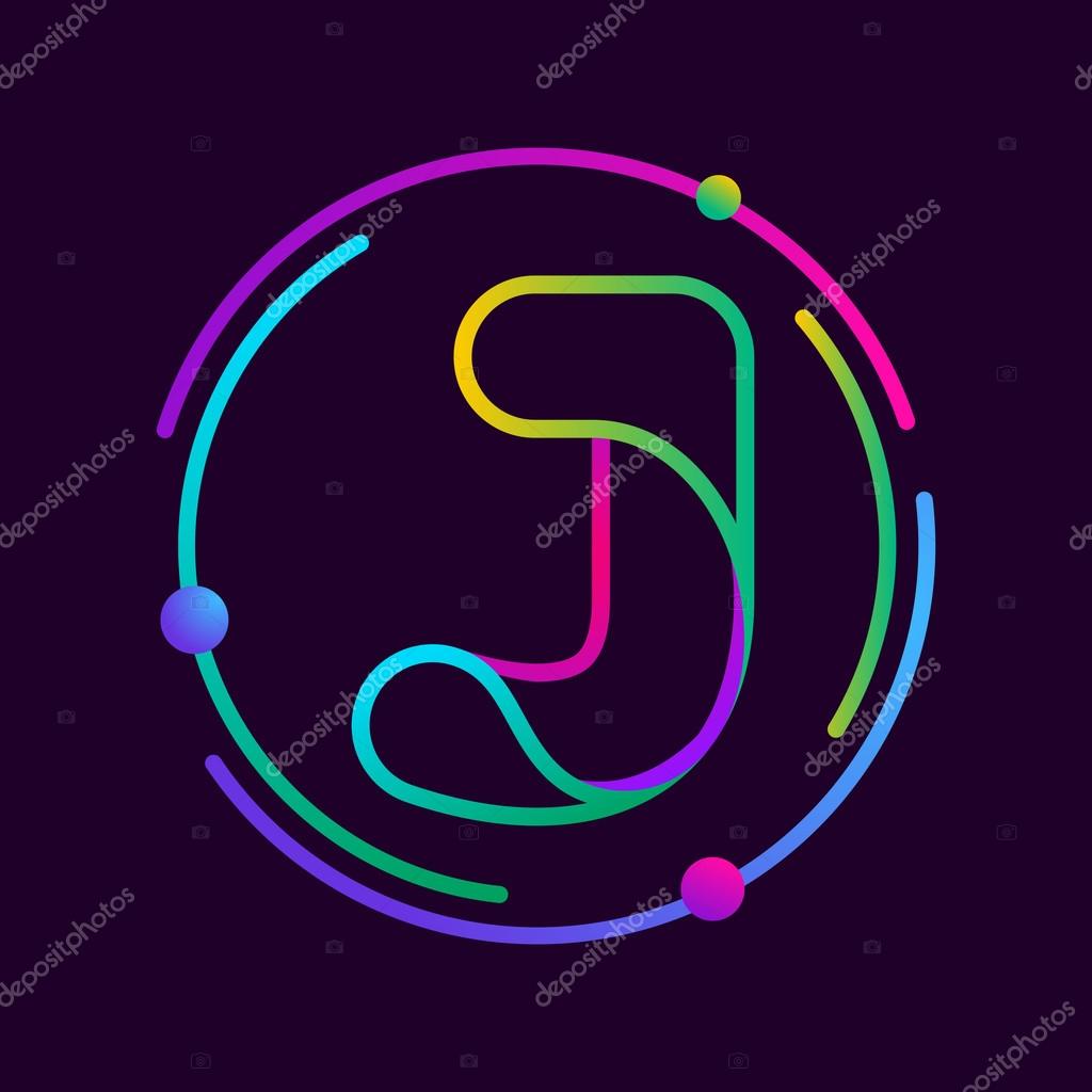 J letra com órbitas de átomos . vetor(es) de stock de ©kaer_dstock ...