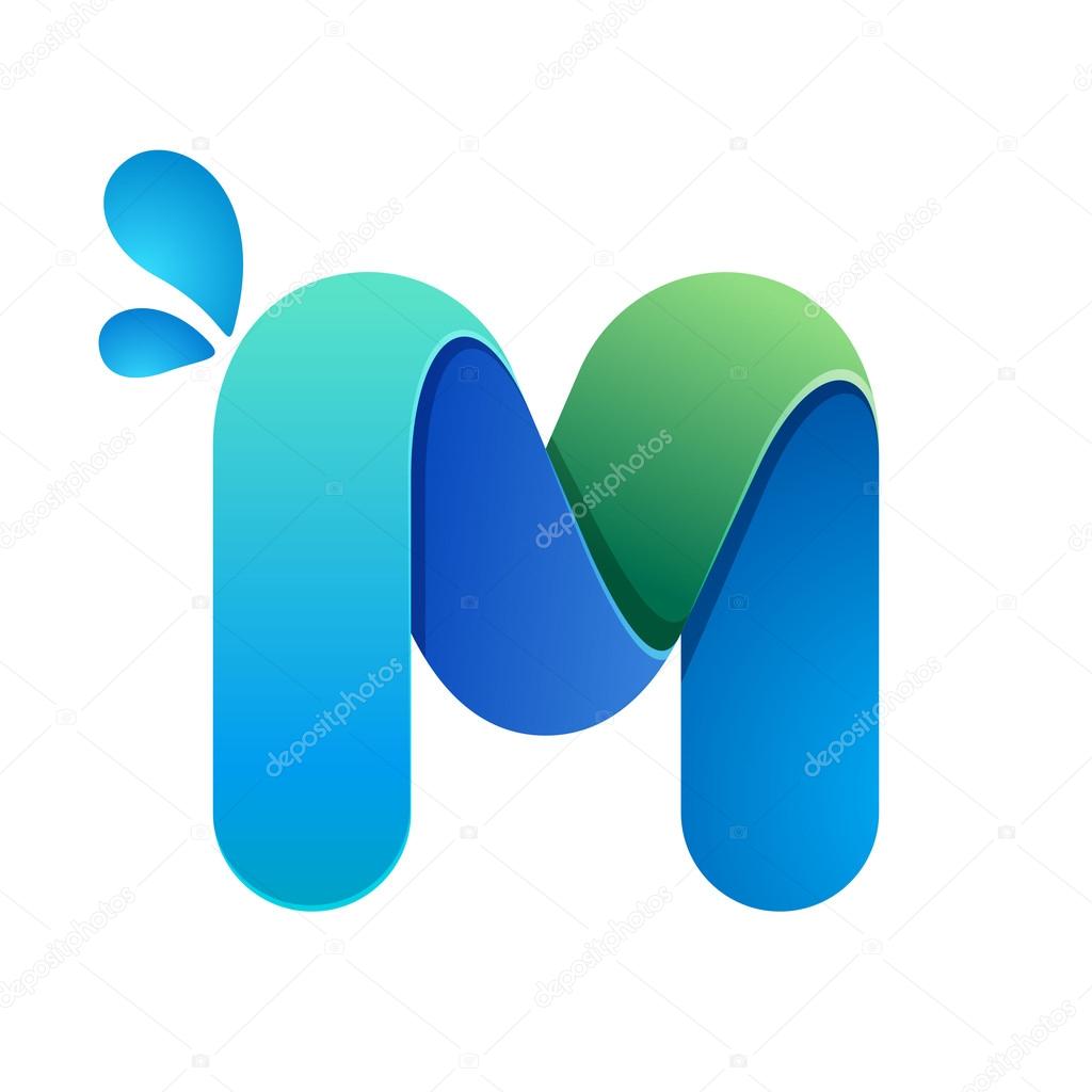 M letter with water waves and drops. — Stock Vector © kaer_dstock ...