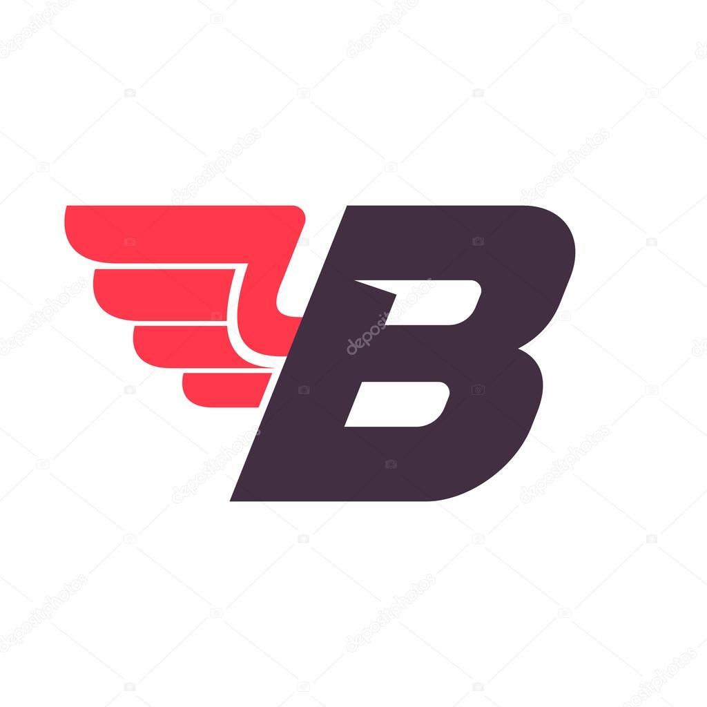 Letter B With Wings Logo B Letter Wings Logo Vector Template (Icon,