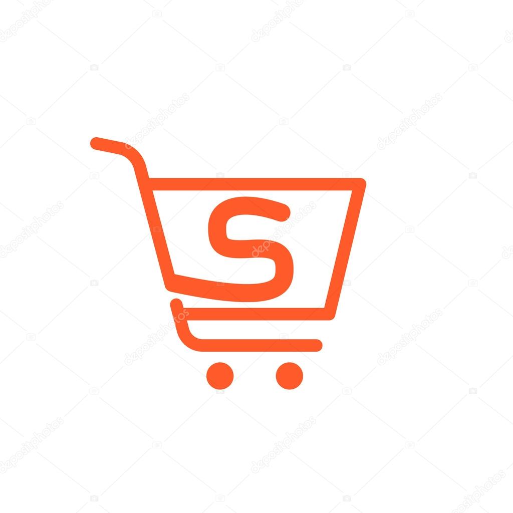 S letter with Shopping cart icon. Stock Vector Image by ©kaer_dstock ...