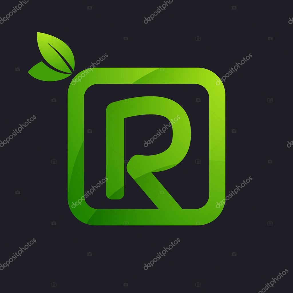 R letter logo in square and green leaves. — Stock Vector © kaer_dstock ...