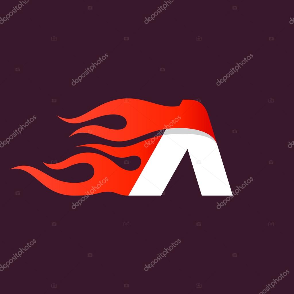 Fast fire letter A logo on dark. Stock Vector Image by ©kaer_dstock ...