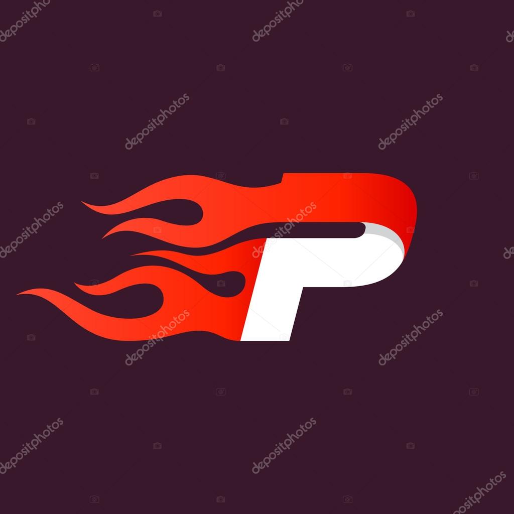 Fast fire letter P logo on dark. Stock Vector Image by ©kaer_dstock ...