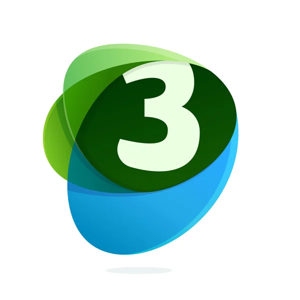Number three logo with green leaves. Stock Vector by ©kaer_dstock 118914368