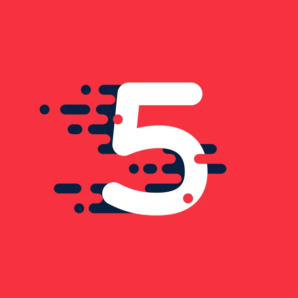 Number Five Modern Line Monogram Elegant Logo Design Vector Letter ...