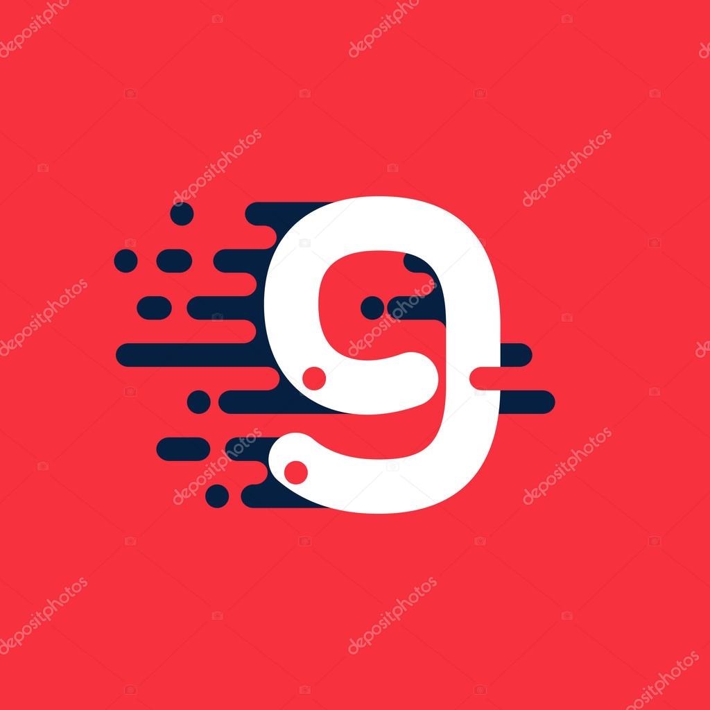 Hızlı hızlı çizgilerle 9 logosu. ©kaer_dstock 115815982'e ait Stok Vektör