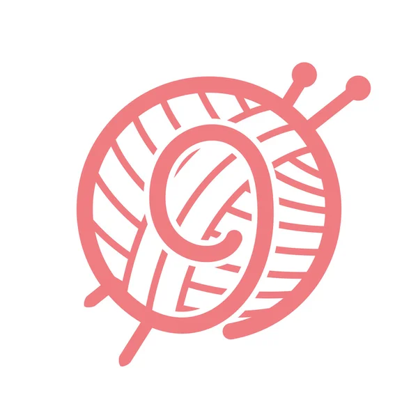 R letter logo with skein of yarn and knitting needles. — Stock Vector ...