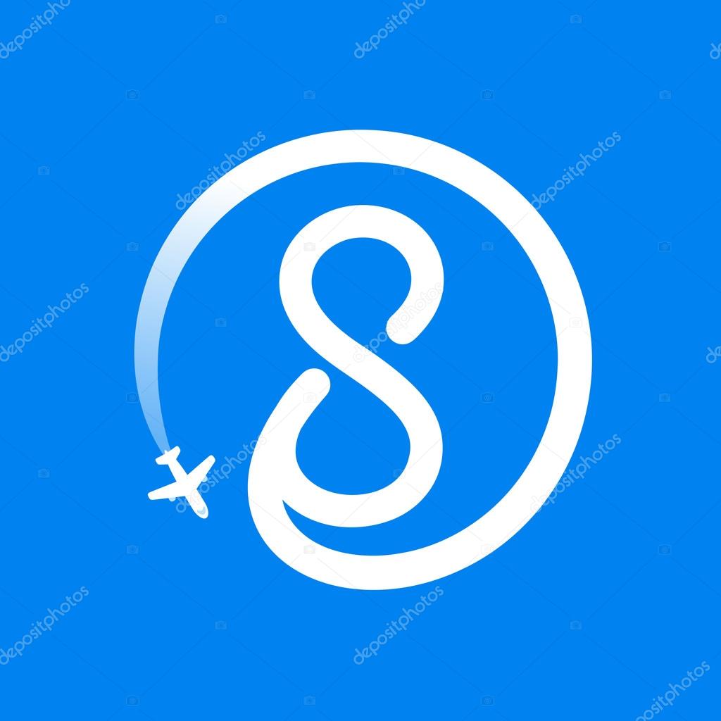 Number eight logo with airline and plane. Stock Vector Image by ©kaer ...