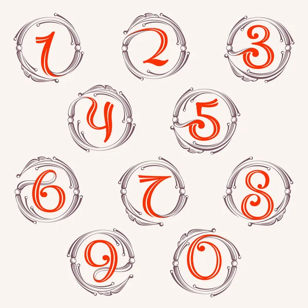 Numbers set logos in circle with speed line. Stock Vector Image by ...