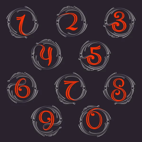 Numbers set logos in circle with speed line. Stock Vector Image by ...