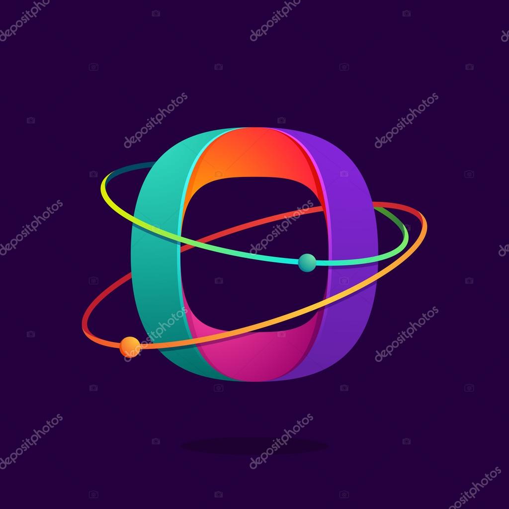 Logotipo da letra O com átomos orbita linhas . Vetor de stock de ©kaer ...
