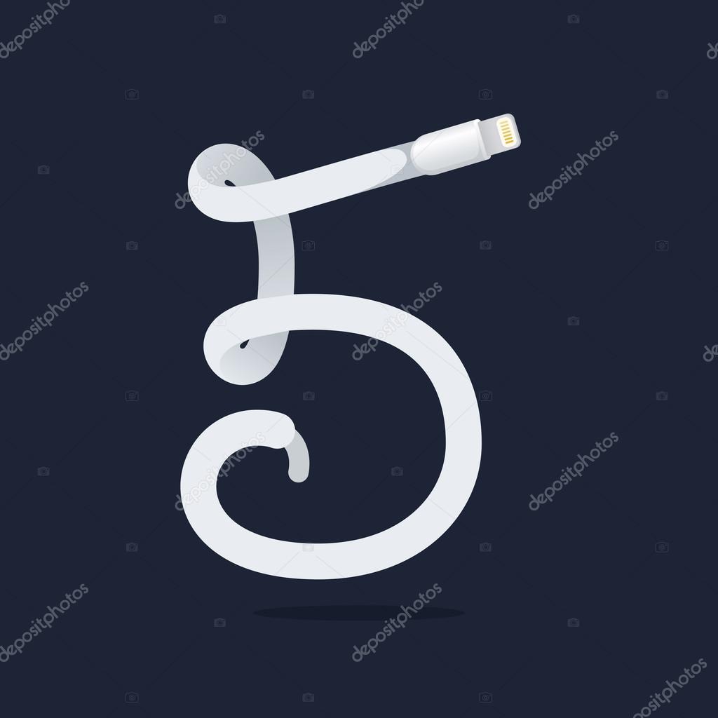 Number five logo formed by lightning cable. Stock Vector by ©kaer ...