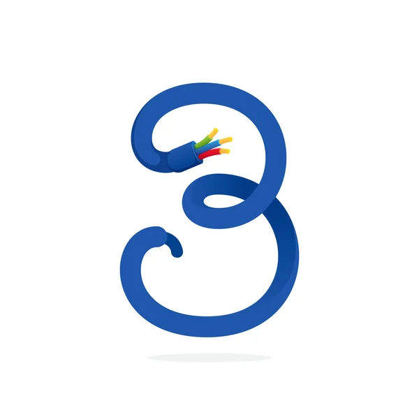 Number three logo with green leaves. Stock Vector by ©kaer_dstock 118914368