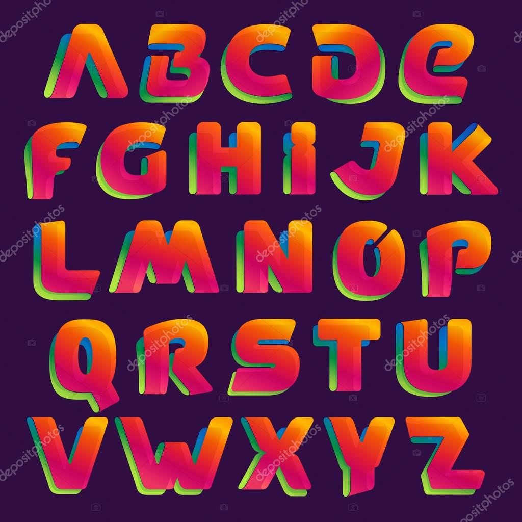 Image vectorielle Alphabet ruban lettres colorées ensemble . par ©kaer ...