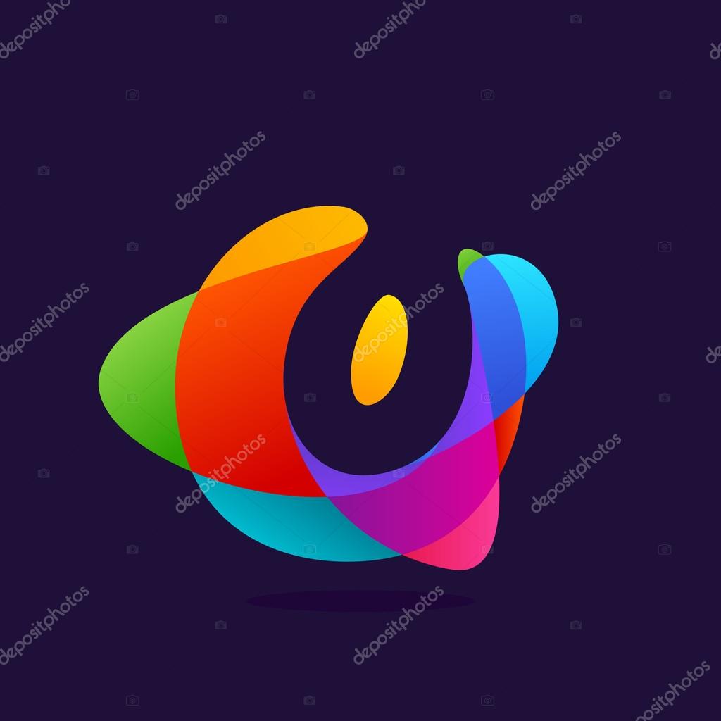 Letter O logo at colorful multicolor splash background. Stock Vector ...