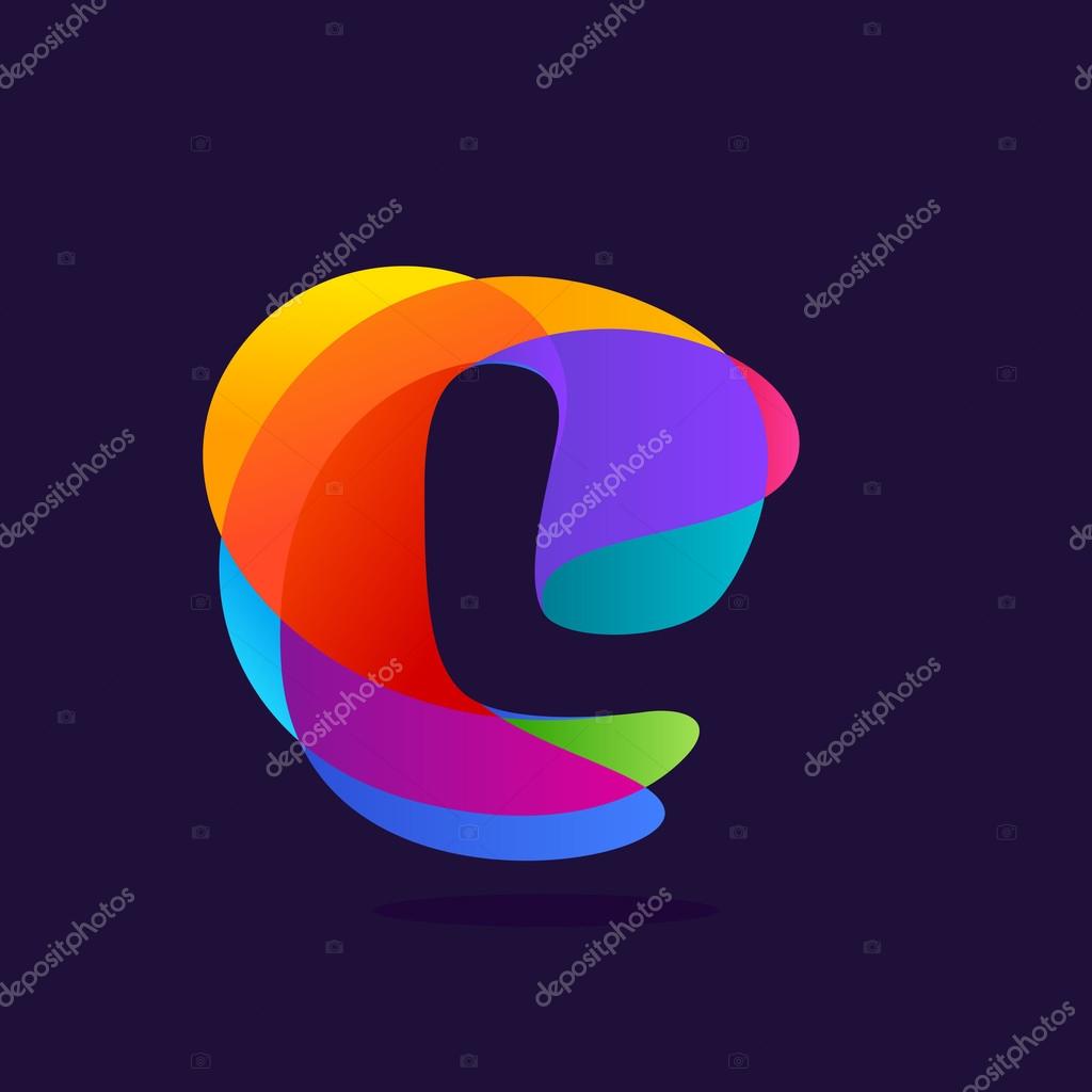 Letter L logo at colorful multicolor splash background. Stock Vector ...