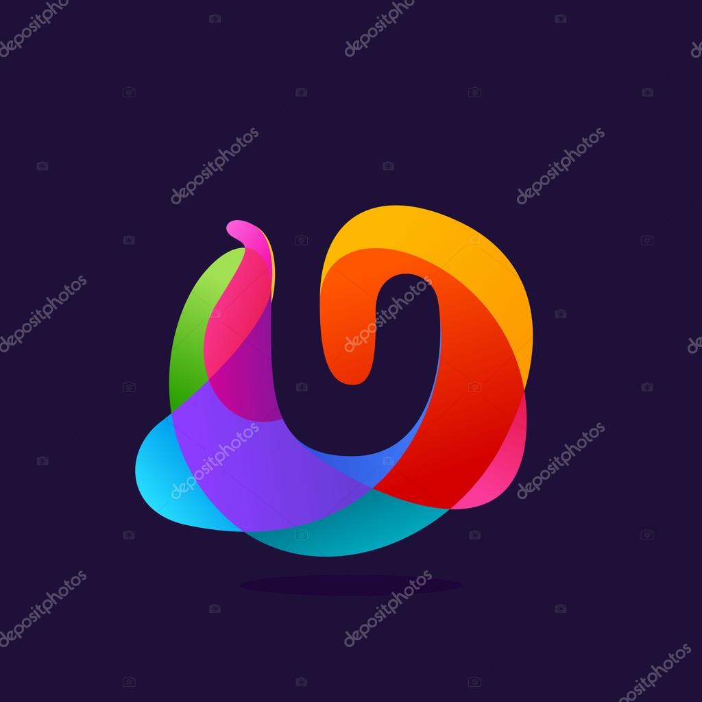 Letter U logo at colorful multicolor splash background. Stock Vector ...
