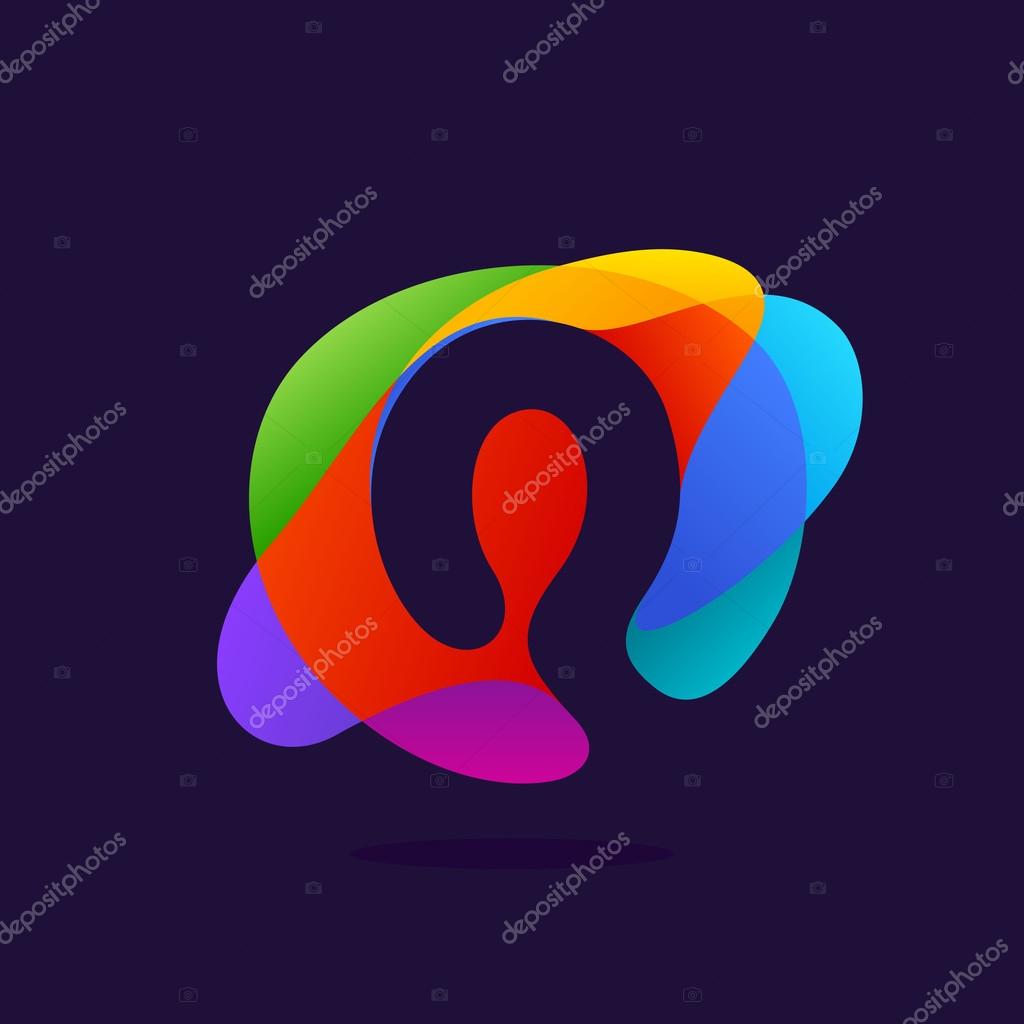 Letter Q logo at colorful multicolor splash background. Stock Vector by ...