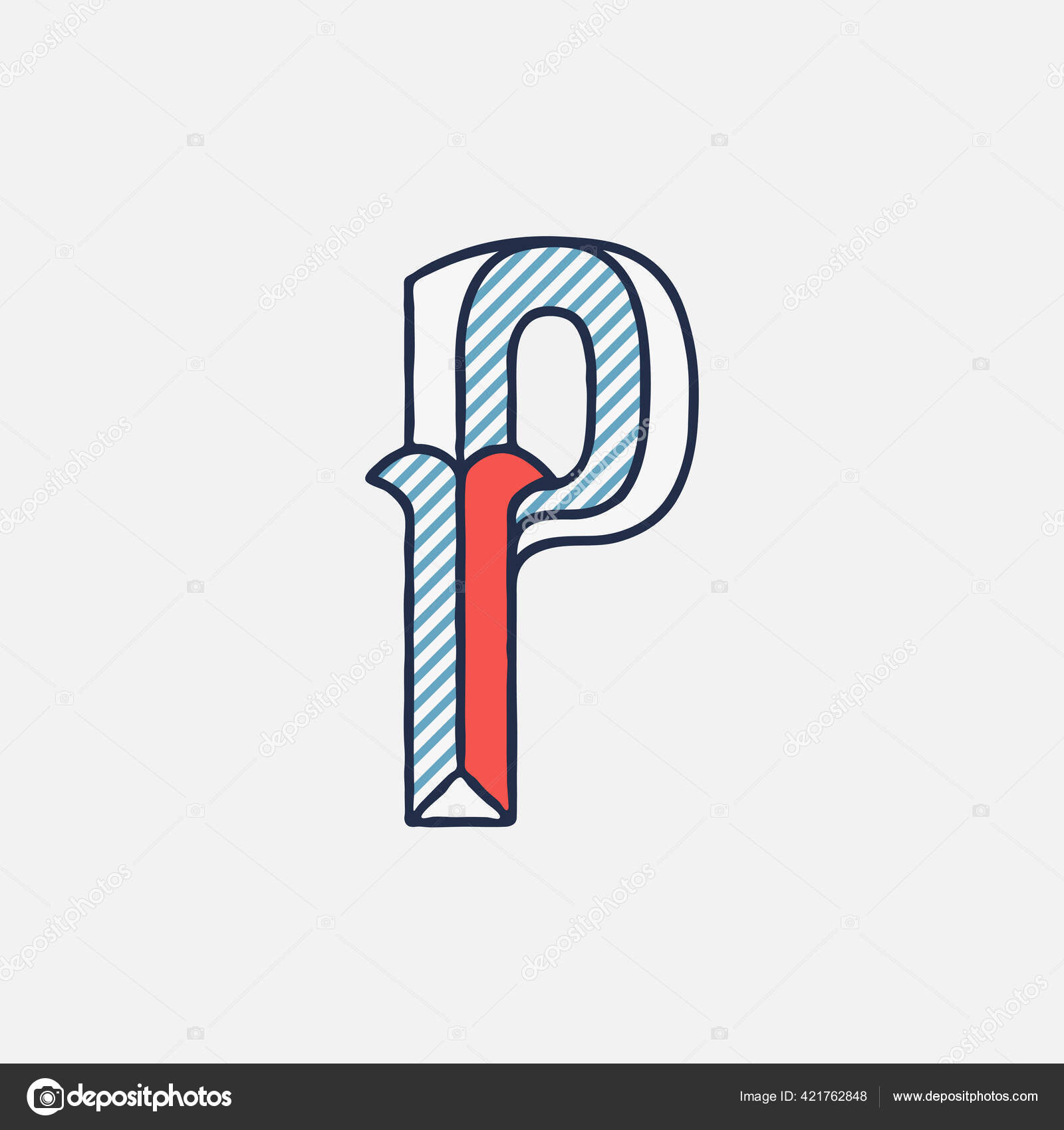 Vector Condensed Retro Letter Logo Striped Shadows Perfect Use Retro ...