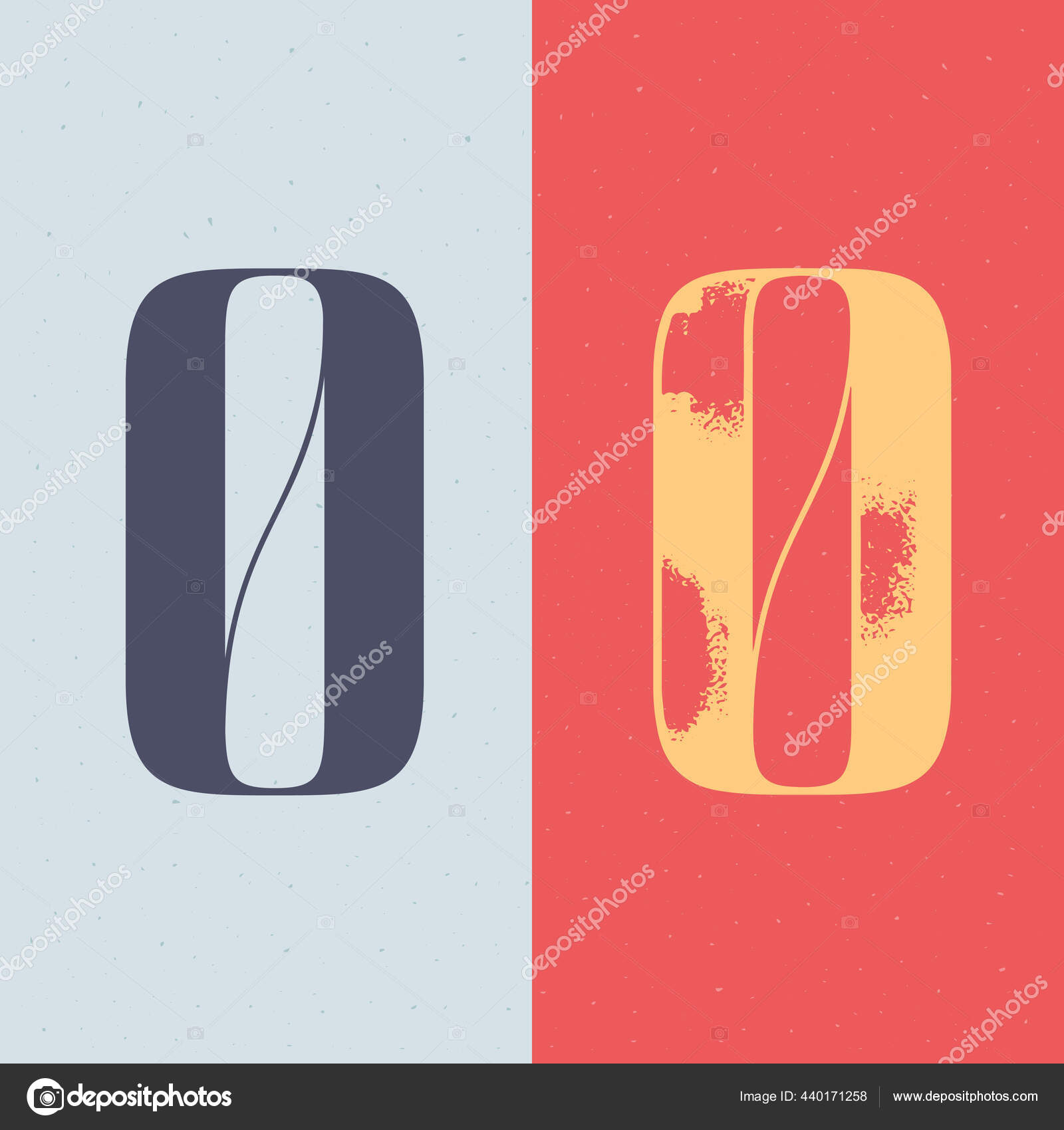 Number Zero Logo Serif Style Set Elegant Line Decoration Vector Stock ...