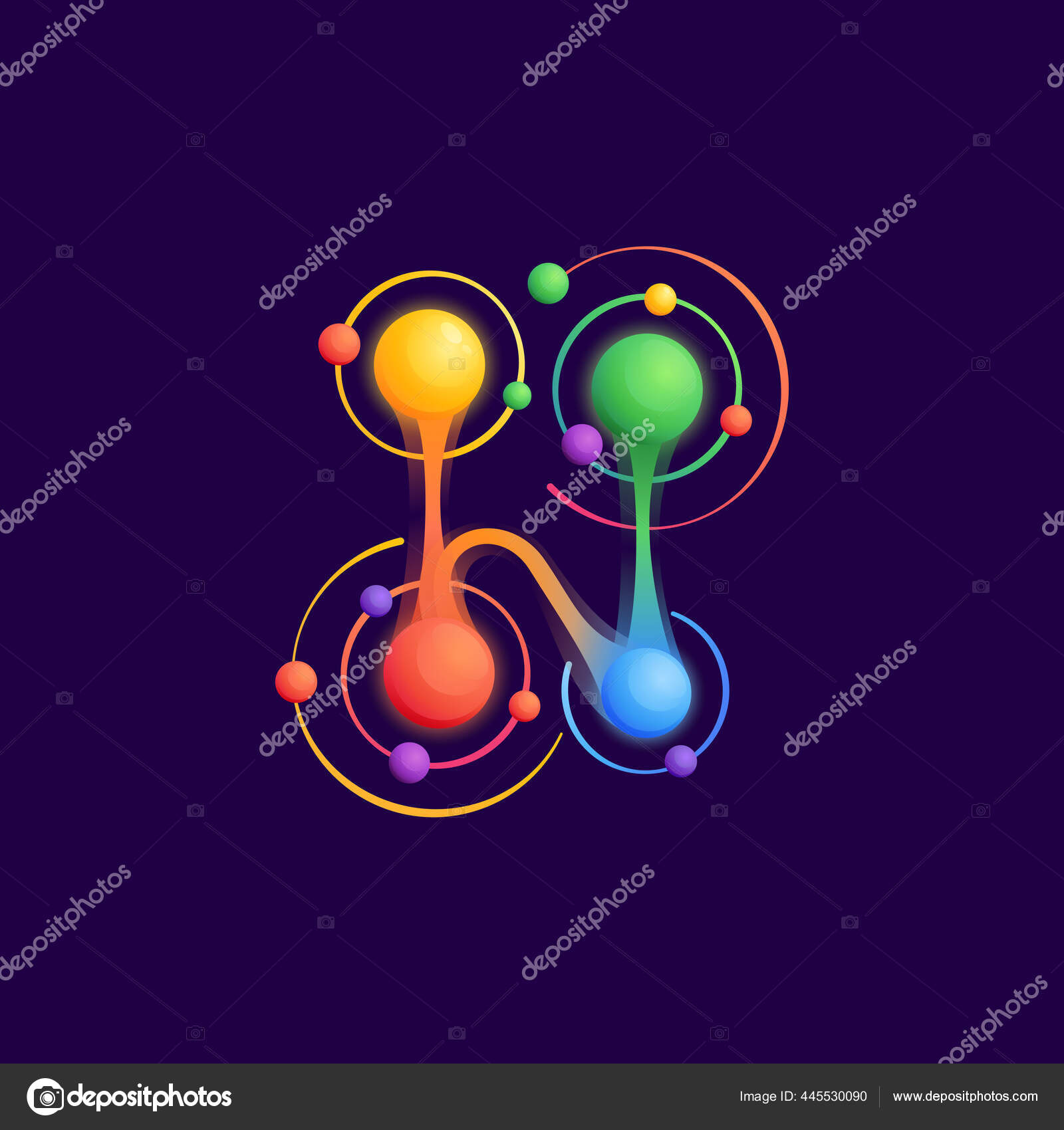 Letter Logo Atoms Orbits Vector Vivid Icon Perfect Use Any Stock Vector ...